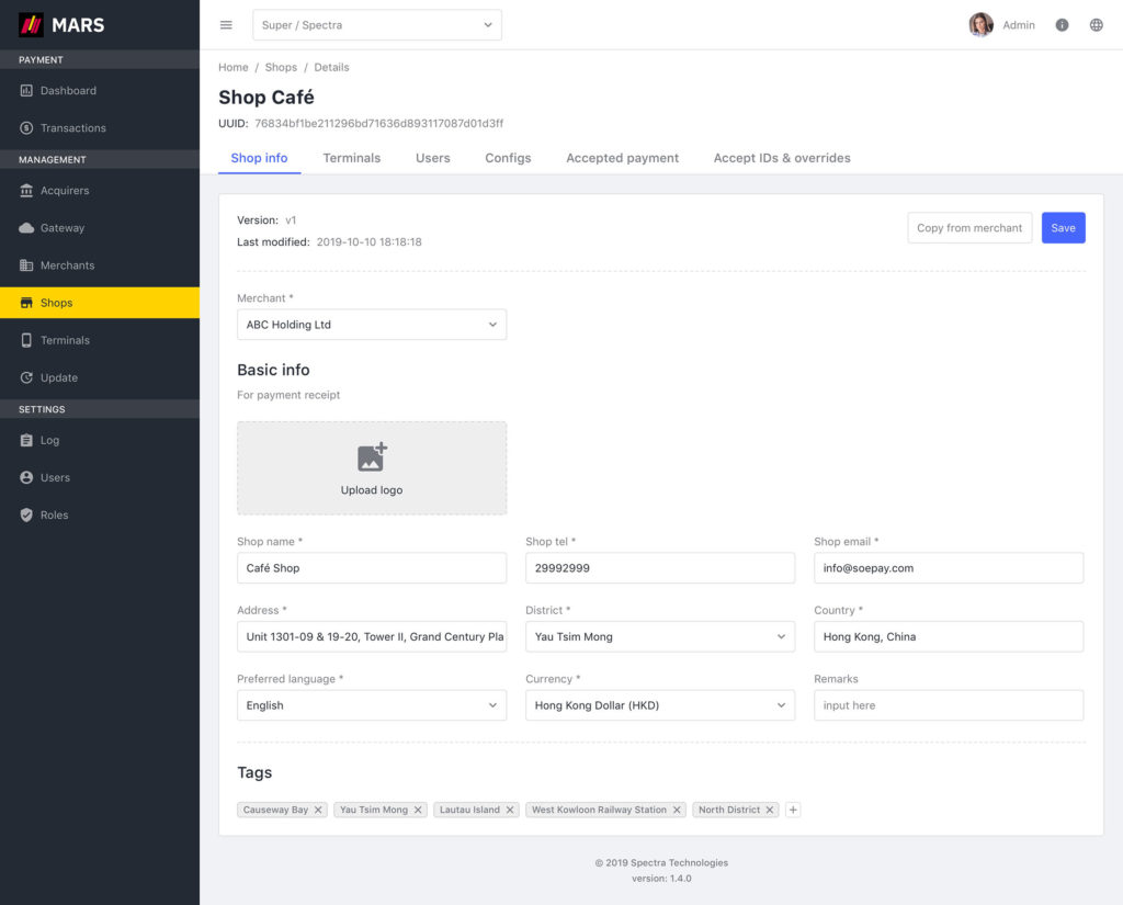 6.1-shops-info | SPECTRA Merchant Services